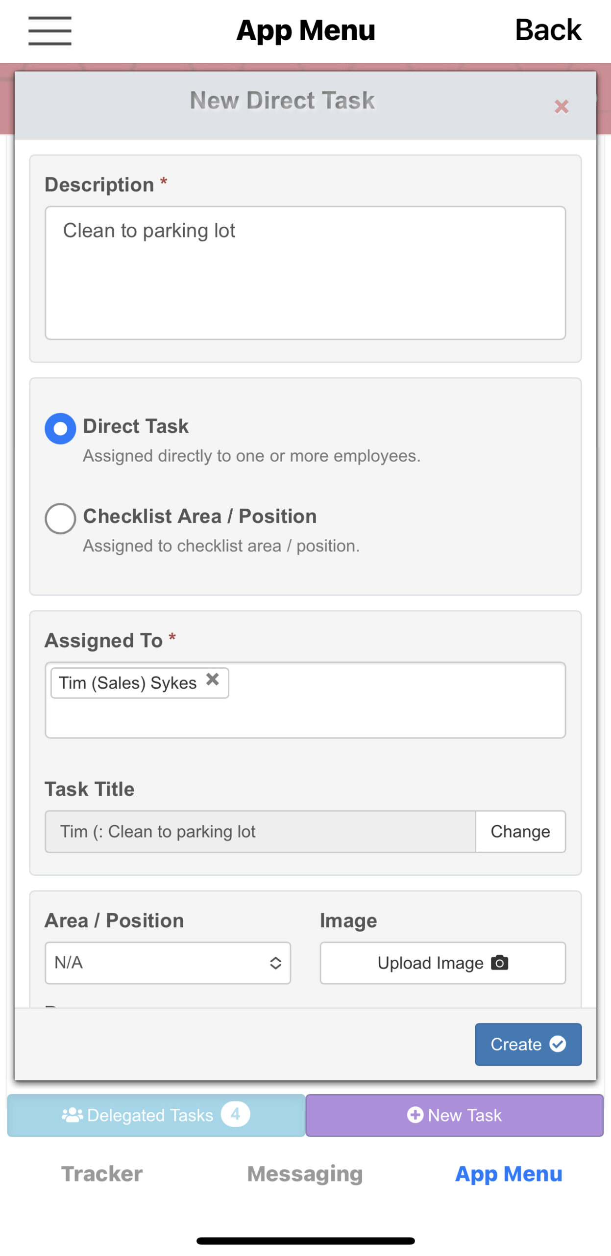 Checklist with Direct Tasks – Probiz Home